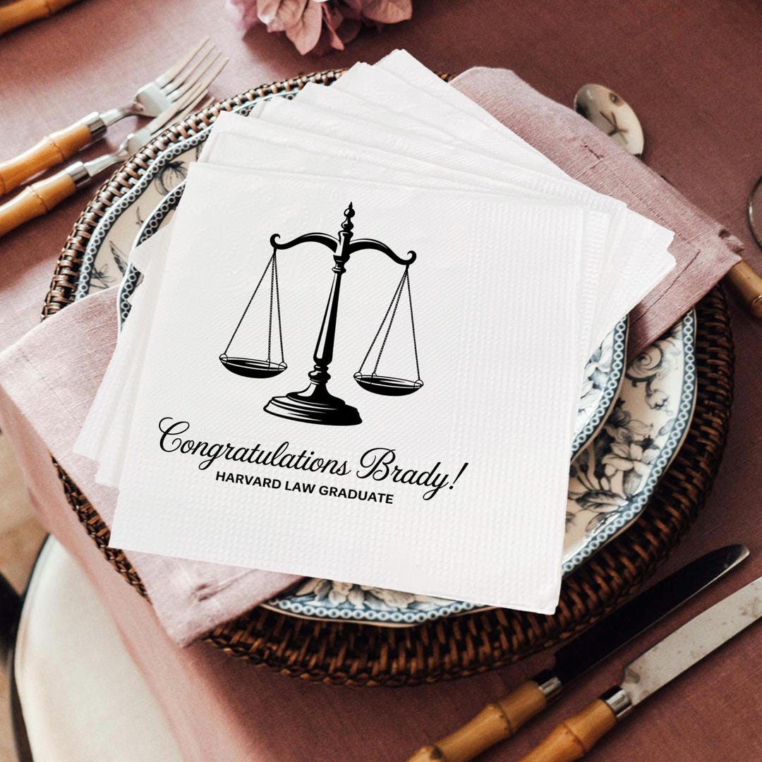 Personalized Law School Graduation Napkins, Law School Graduation Party ...