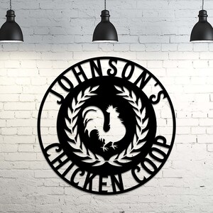 Custom Metal Farm Chicken Sign With Name, Rooster Metal Sign With Led ...