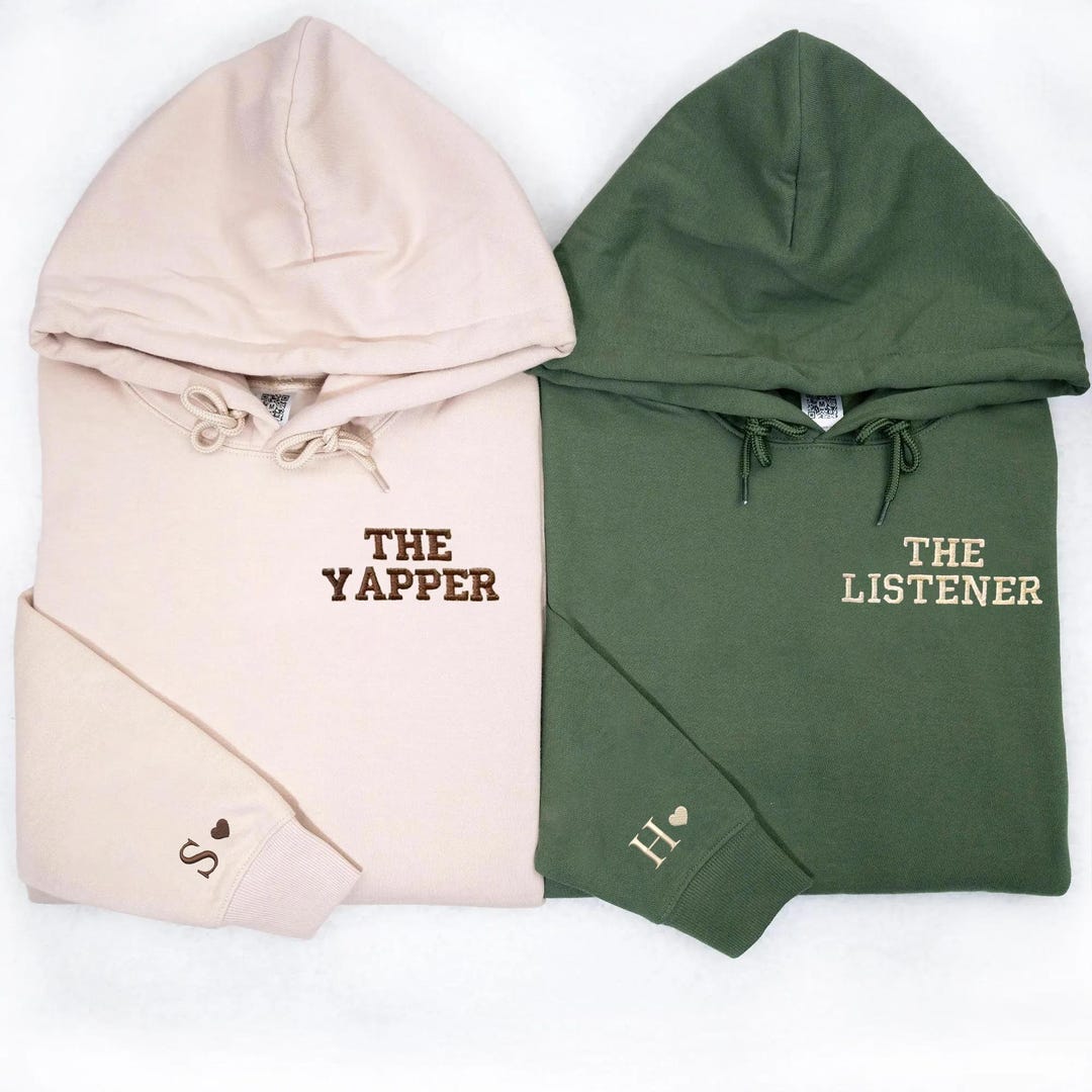 Personalized the Yapper Embroidered Sweatshirt, the Listener Embroidery ...