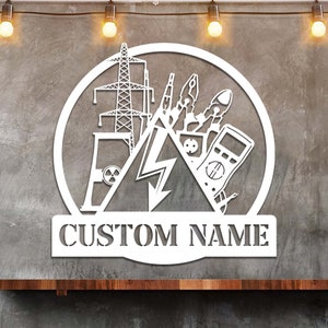 Custom Lineman Metal Wall Art With Led Lights, Custom Electrical ...