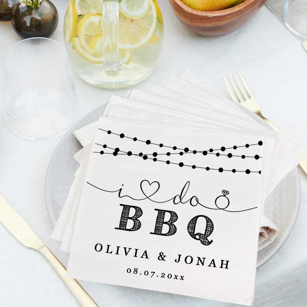 I Do BBQ Napkins Custom BBQ Napkins Couples Shower Napkins Personalized ...