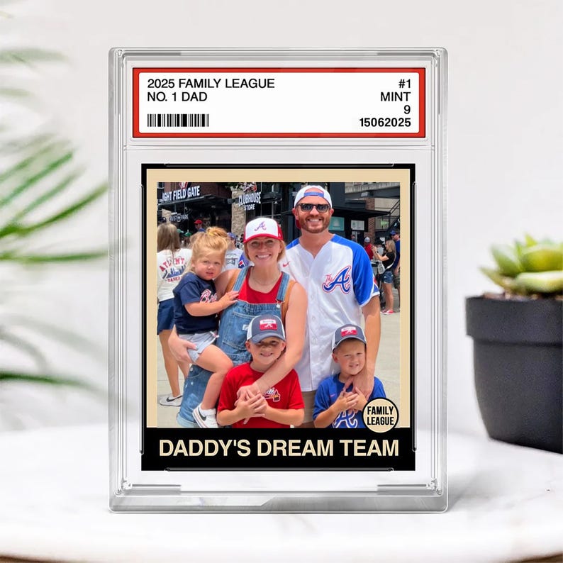 Custom Photo No. 1 Dad Trading Card Style, Custom Acrylic Block Plaque ...