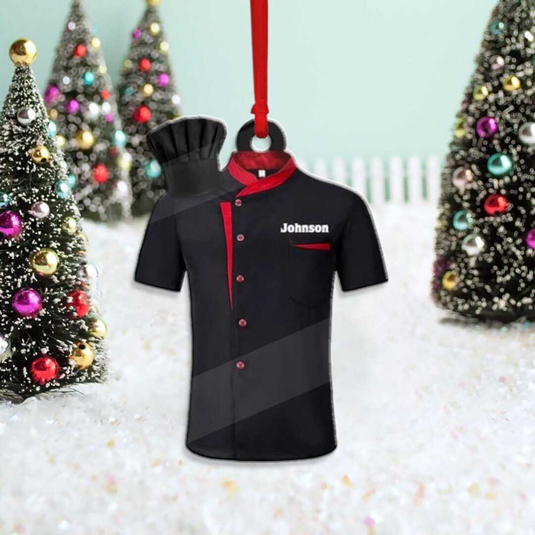 Personalized Chef Uniform Ornament, Chef Christmas Ornament, Custom ...