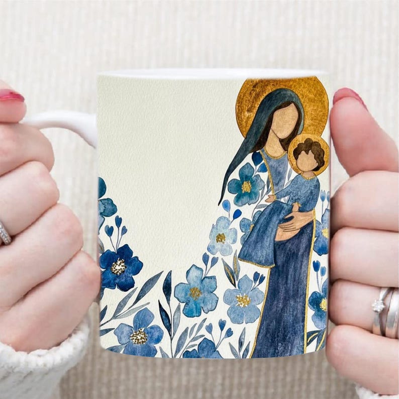 Virgin Mary Mug, Catholic Gift for Mom or Religious Woman, Mother Mary ...