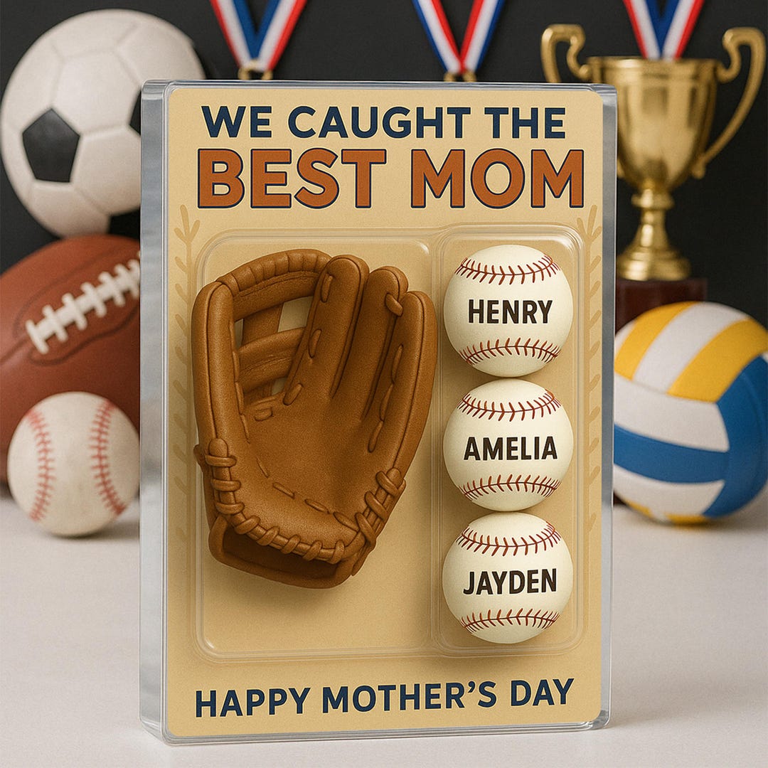 Custom Baseball Mom, Personalized Photo Acrylic Plaque Decor, Mother's ...