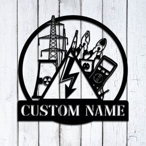Custom Lineman Metal Wall Art With Led Lights, Custom Electrical ...