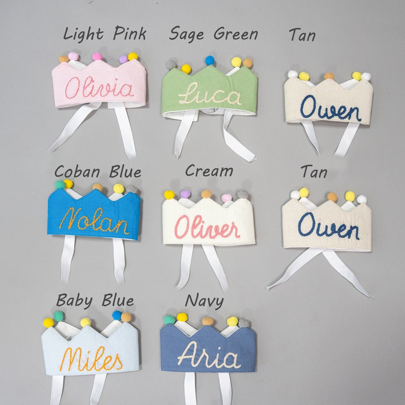 Hand Embroidered Crown for Baby and Children's Birthdays | Personalized ...