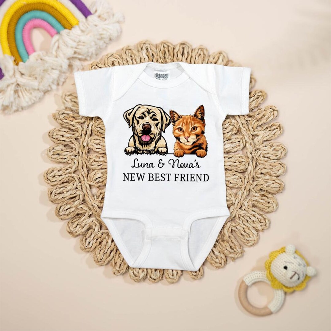 Custom Dogs New Best Friend Baby Onesie, Personalized New Best Friend ...