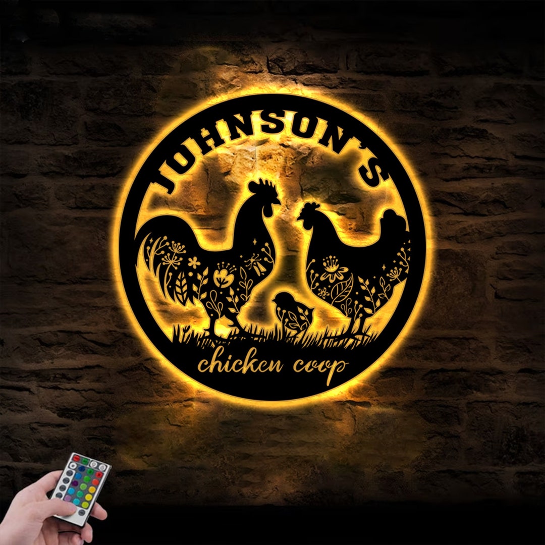 Personalized Metal Farm Chicken Sign With Name, Metal Sign Customized ...