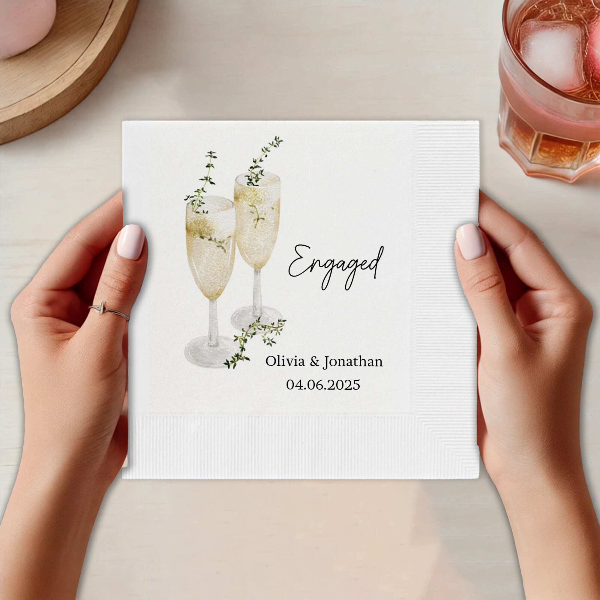 Customized Engagement Napkins Custom Wedding Cocktail Napkins Wedding ...