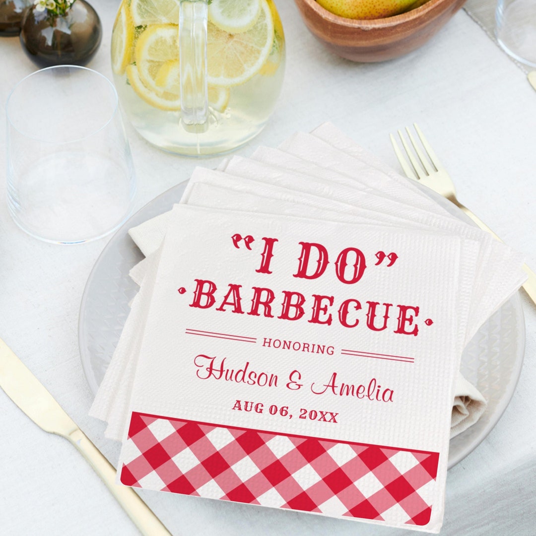 I Do BBQ Napkins Custom BBQ Napkins Couples Shower Napkins Personalized ...