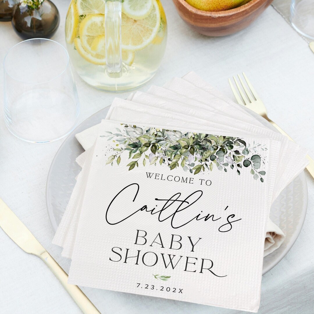 Personalized Baby Shower Napkins, Custom Baby Napkins, Baby Girl ...