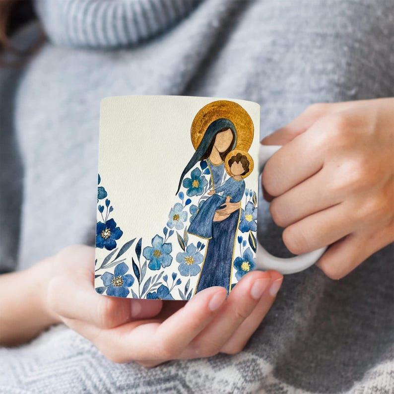Virgin Mary Mug, Catholic Gift for Mom or Religious Woman, Mother Mary ...