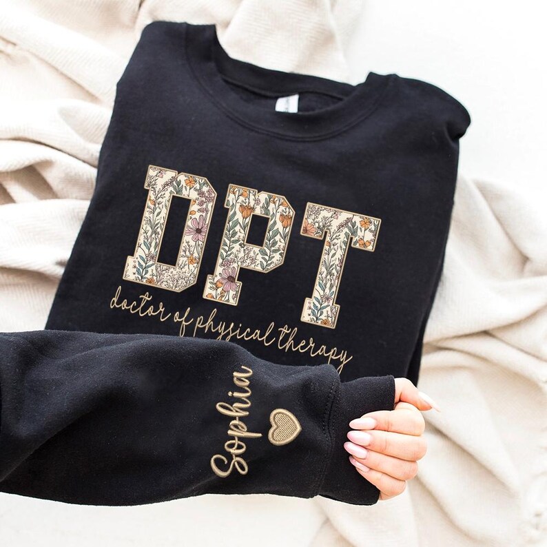 Personalized Embroidered Floral Applique Doctor of Physical Therapy ...