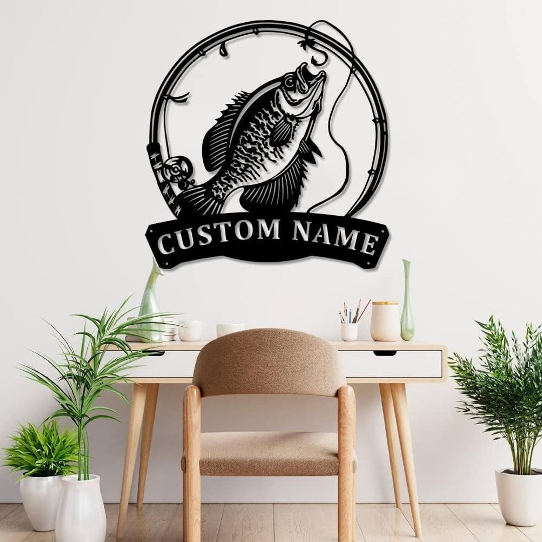 Custom Name Fishing Lovers Metal Sign, Buck Fish Custom Metal Name Sign ...