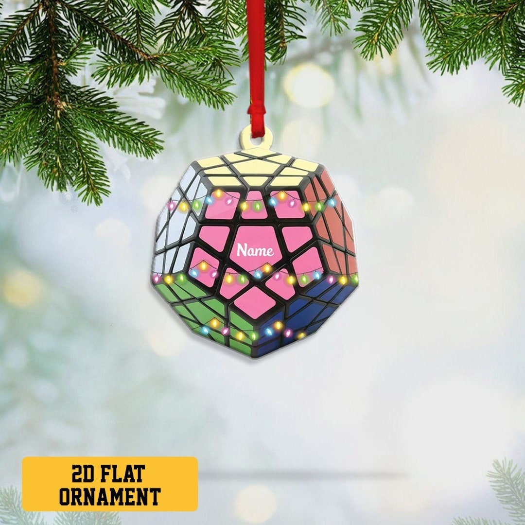 Perrsonalized Megaminx Rubiks Cube Ornament, Rubik Cube Ornaments ...