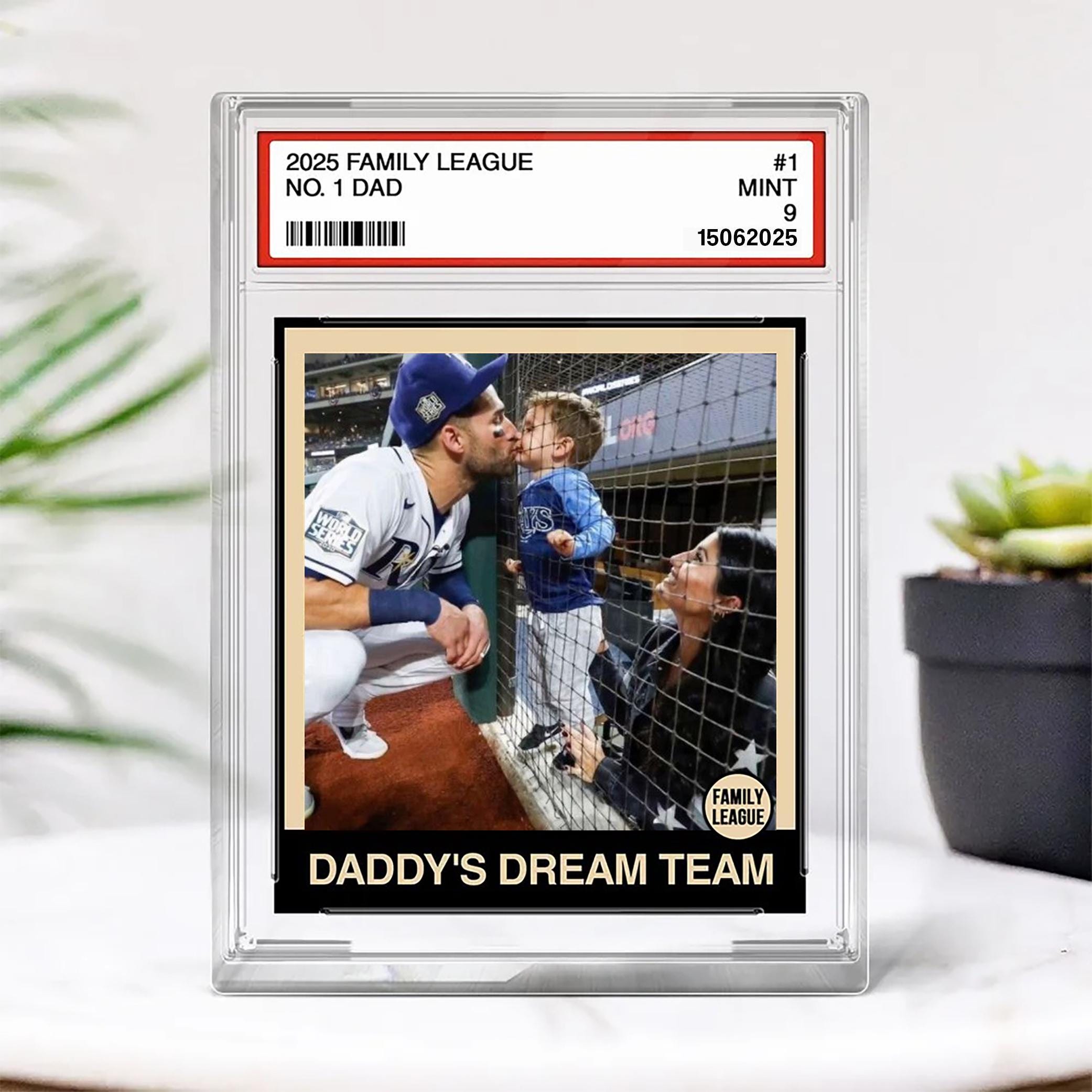 Custom Photo No. 1 Dad Trading Card Style, Custom Acrylic Block Plaque ...