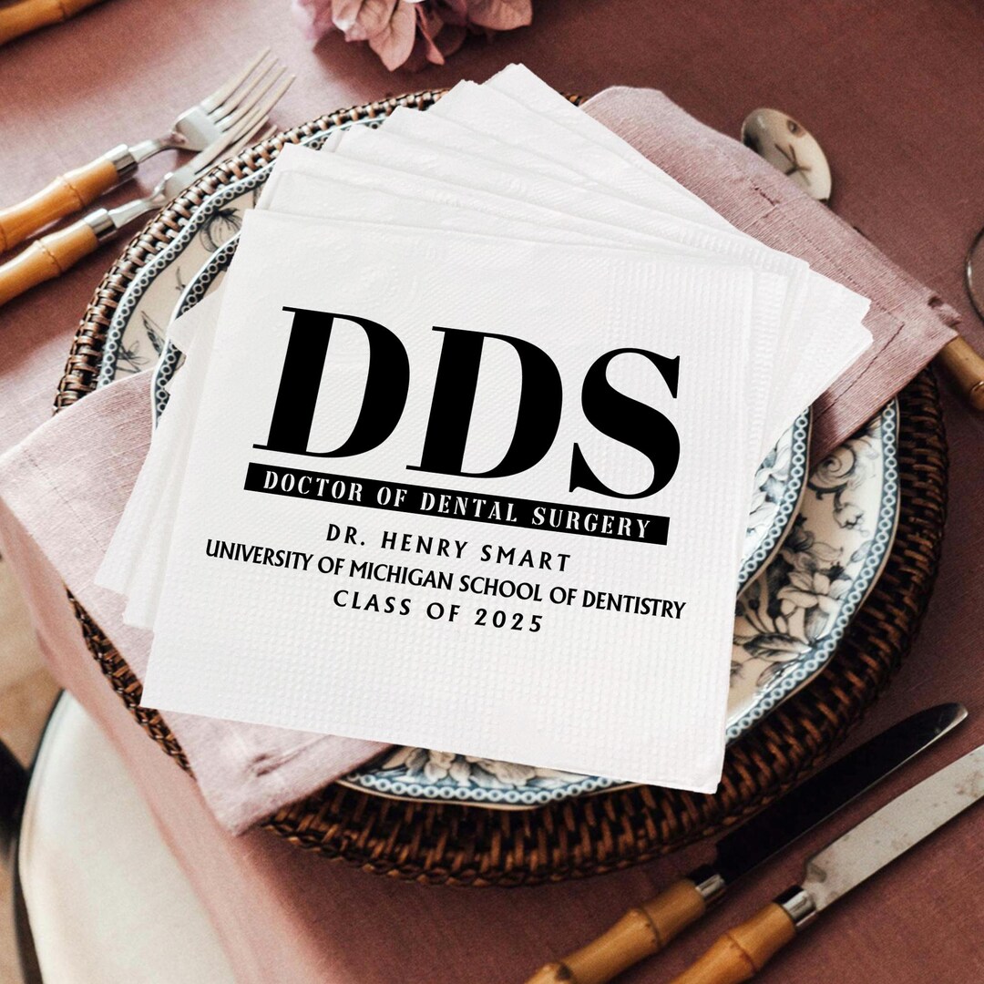Custom Congrats Doctor Graduation Napkins, Doctor of Dental Surgery ...
