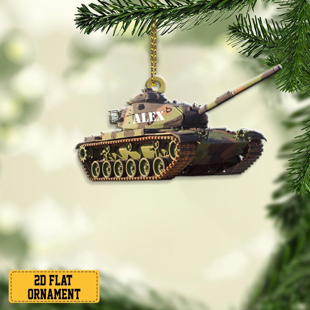 Veteran Tank Personalized Acrylic Custom Shape Ornament for Veteran's ...