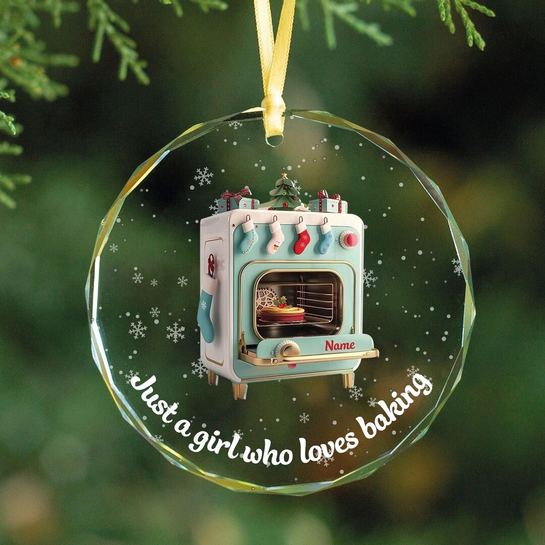 Personalized Oven Ornament, Oven Glass Christmas Tree Ornament, Bakery ...