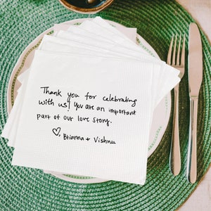 Custom Your Handwriting Napkins, Personalized Handwritten Note Paper ...