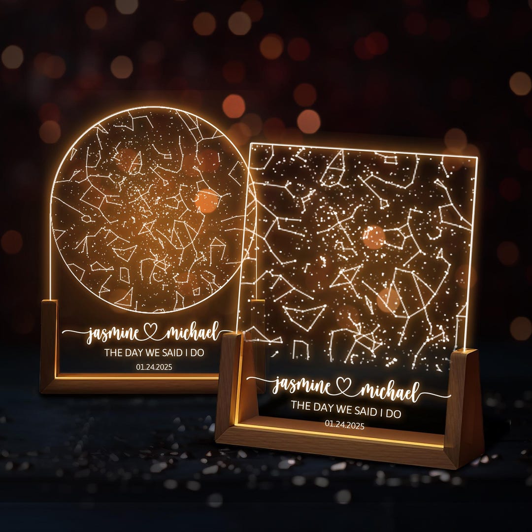 Personalized Constellation Map, Custom Star Map by Date, Star Map Night ...