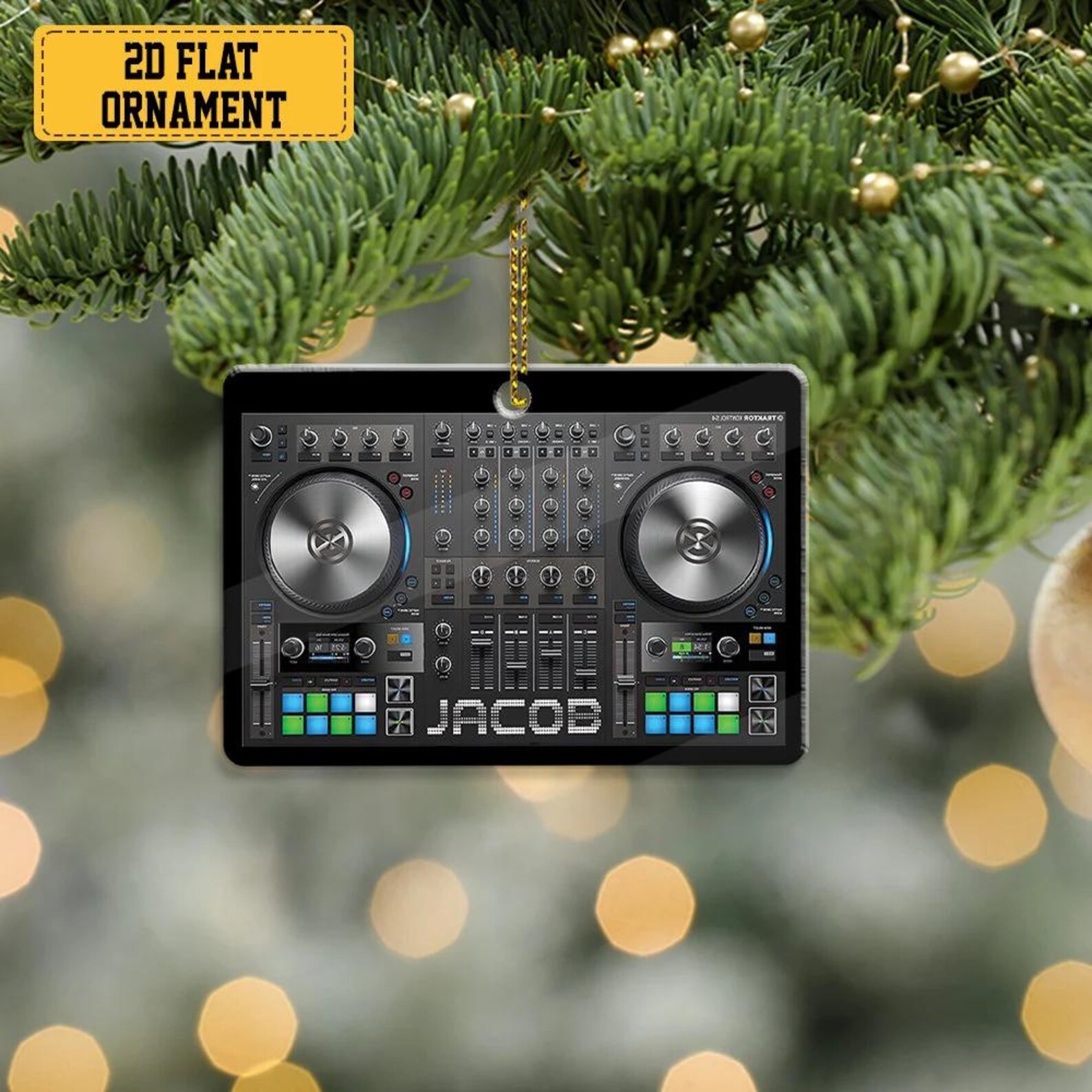 Custom DJ Mixer Acrylic Ornament, Custom DJ Machine Flat 2D Ornament ...