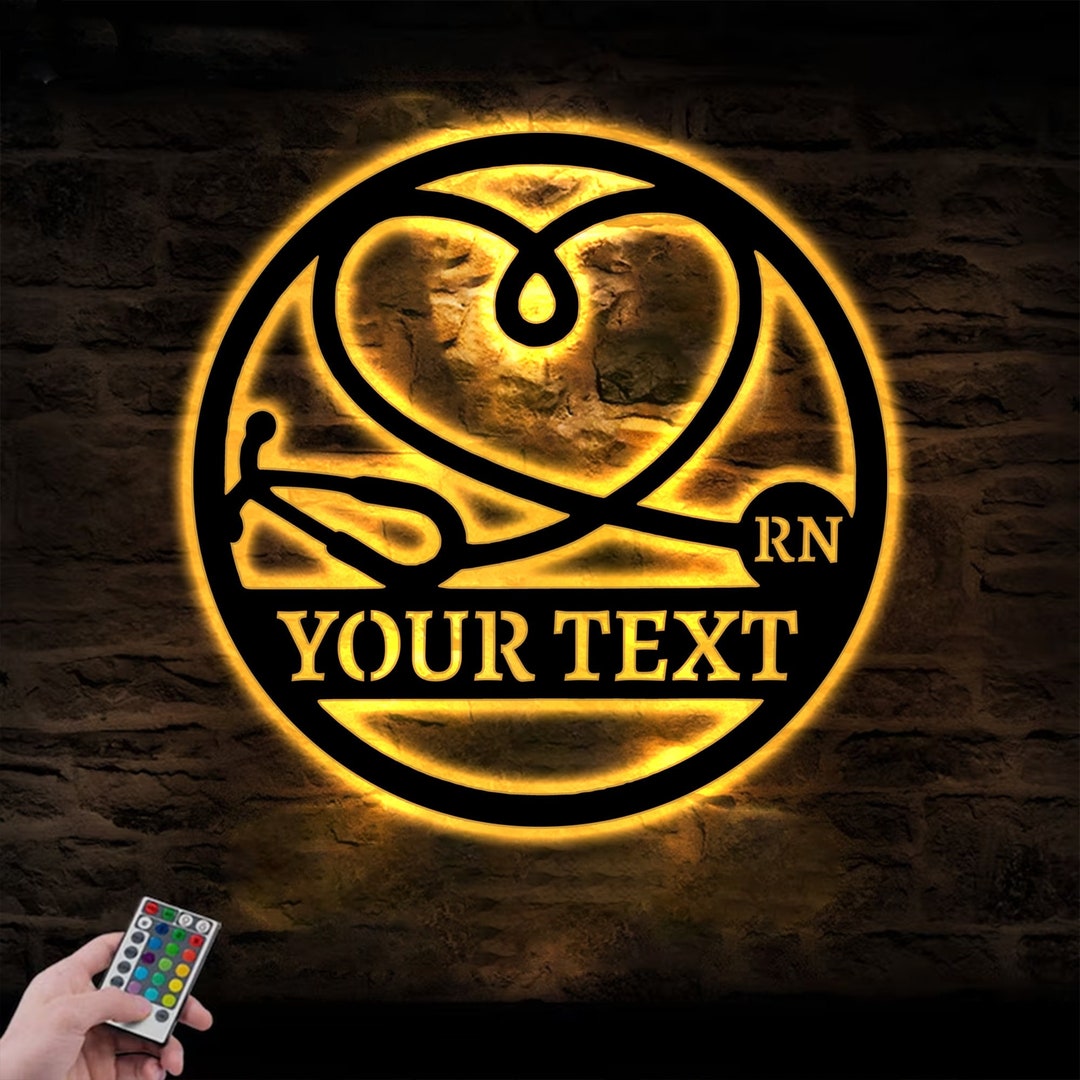 Personalized Doctor Sign With Led Lights, Custom Stethoscope With Name ...