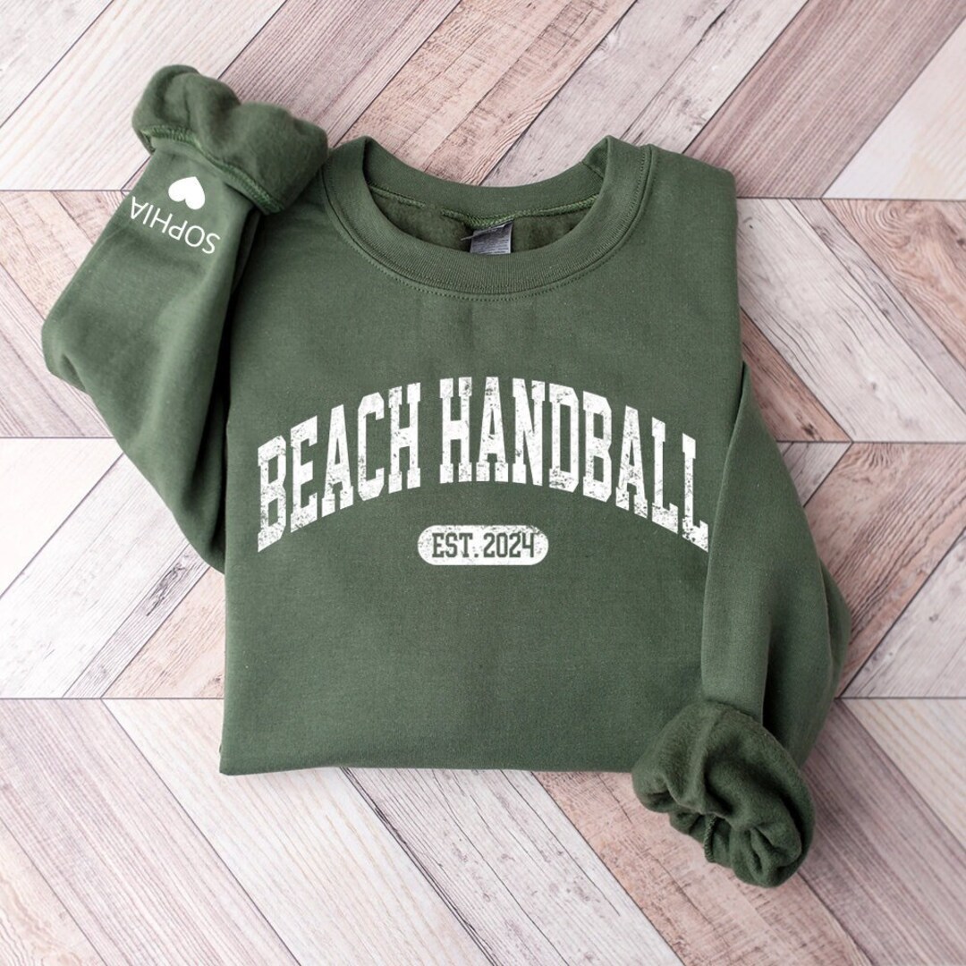 Personalized Beach Handball Est Varsity Sweatshirt, Cute Beach Handball ...
