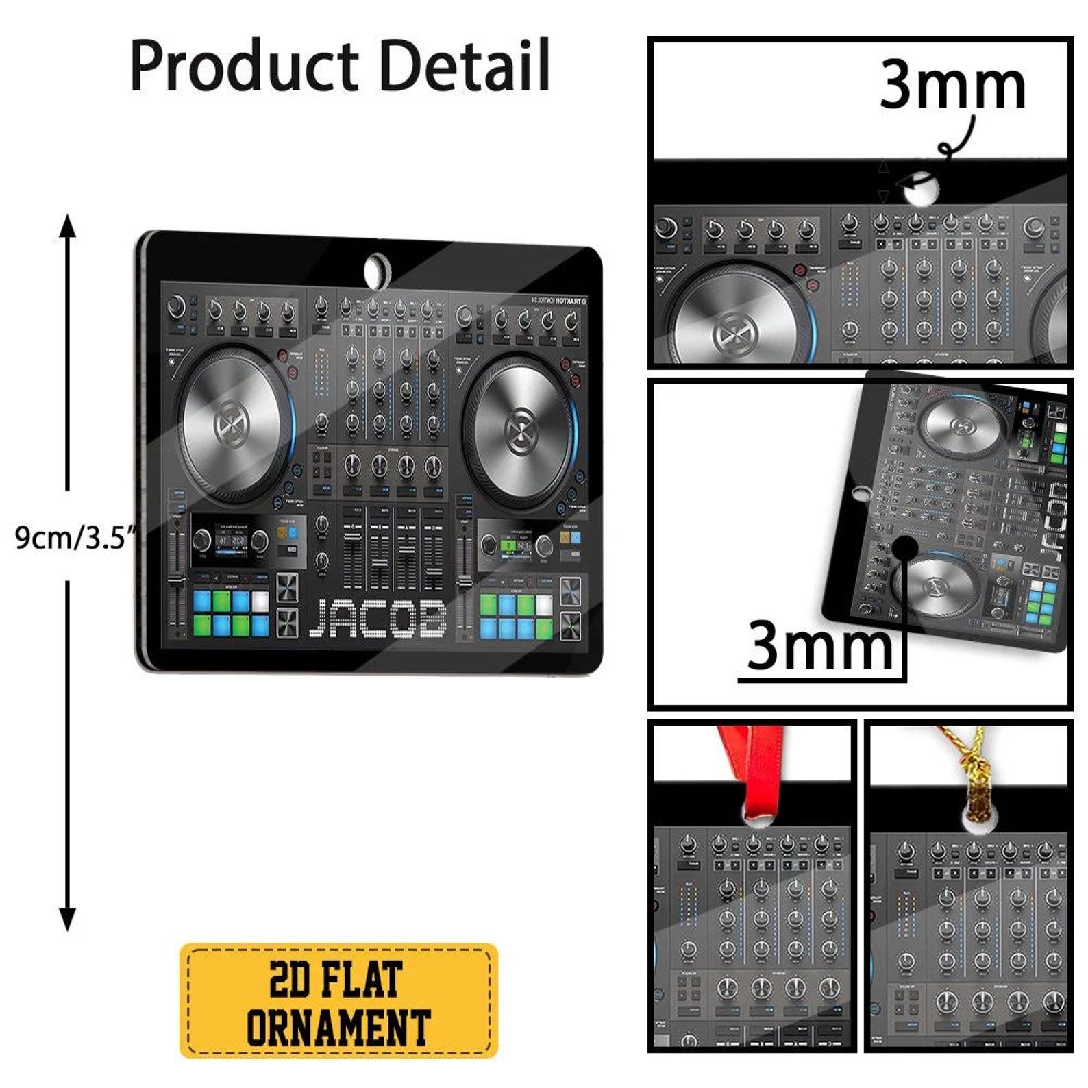 Custom DJ Mixer Acrylic Ornament, Custom DJ Machine Flat 2D Ornament ...