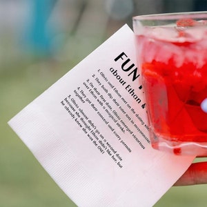 Fun Facts Napkins-personalized Wedding Cocktail Napkins, Customizable ...