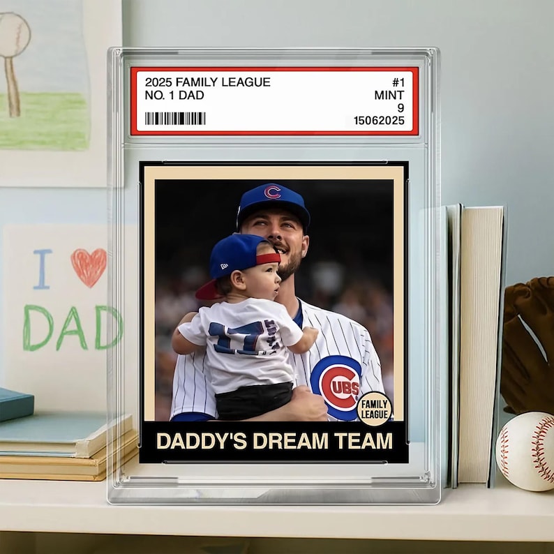 Custom Photo No. 1 Dad Trading Card Style, Custom Acrylic Block Plaque ...