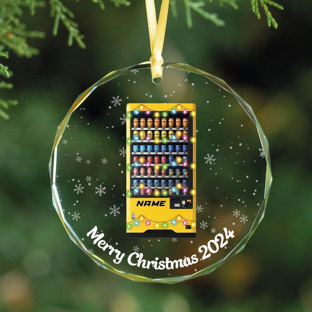 Personalized Vending Machine Christmas Glass Ornament, Drink Vending ...