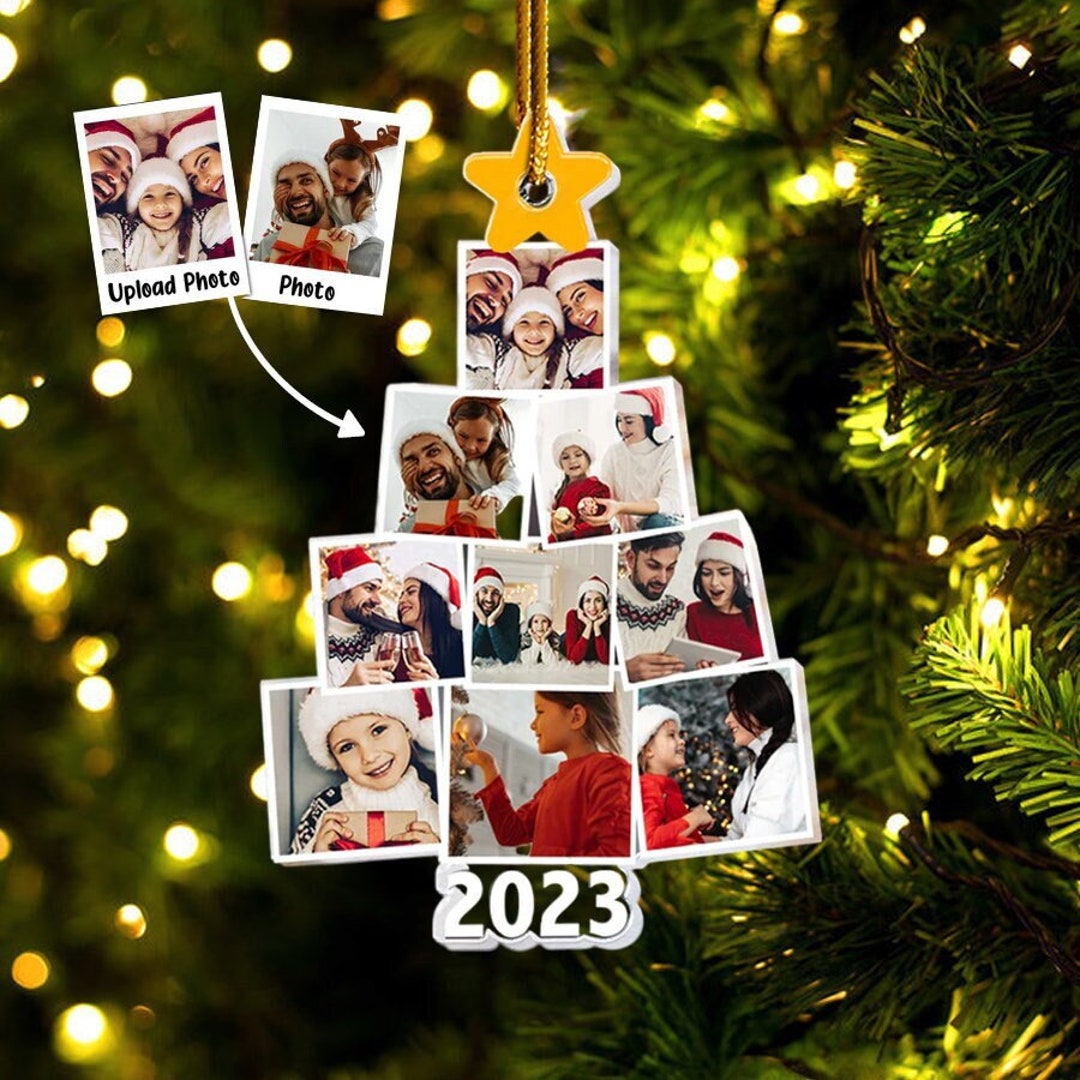 Custom Photo Family Tree Christmas, Photo Tree Ornament, Picture ...