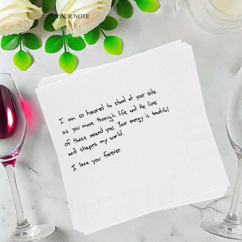 Custom Your Handwritten Love Note Napkins, Personalized Handwritten ...