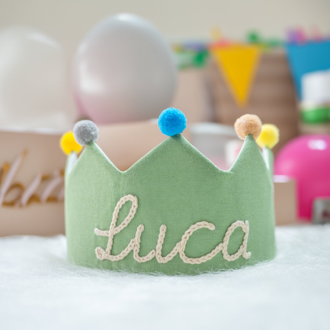 Hand Embroidered Crown for Baby and Children's Birthdays | Personalized ...