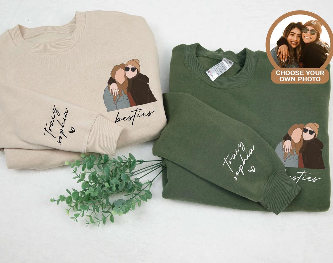 Custom Photo Bestie Sweatshirt, Personalized Best Friend Sweatshirt ...