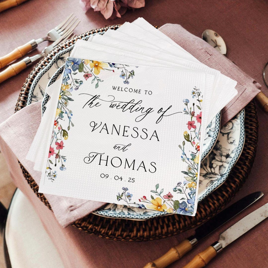 Custom Wedding Napkins With Name, Personalized Wedding Napkins ...