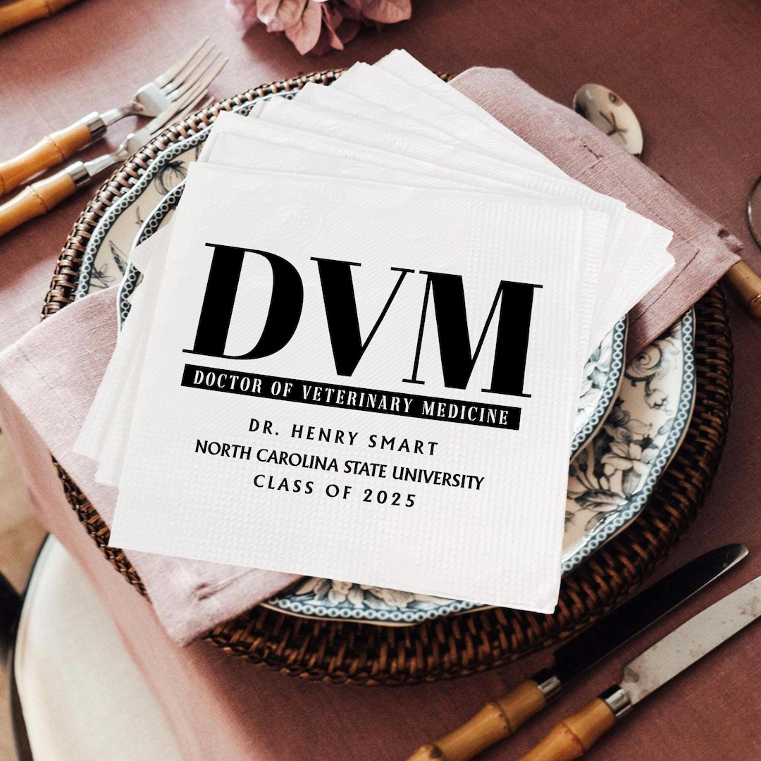 Custom Congrats Doctor Graduation Napkins, Doctor of Veterinary ...