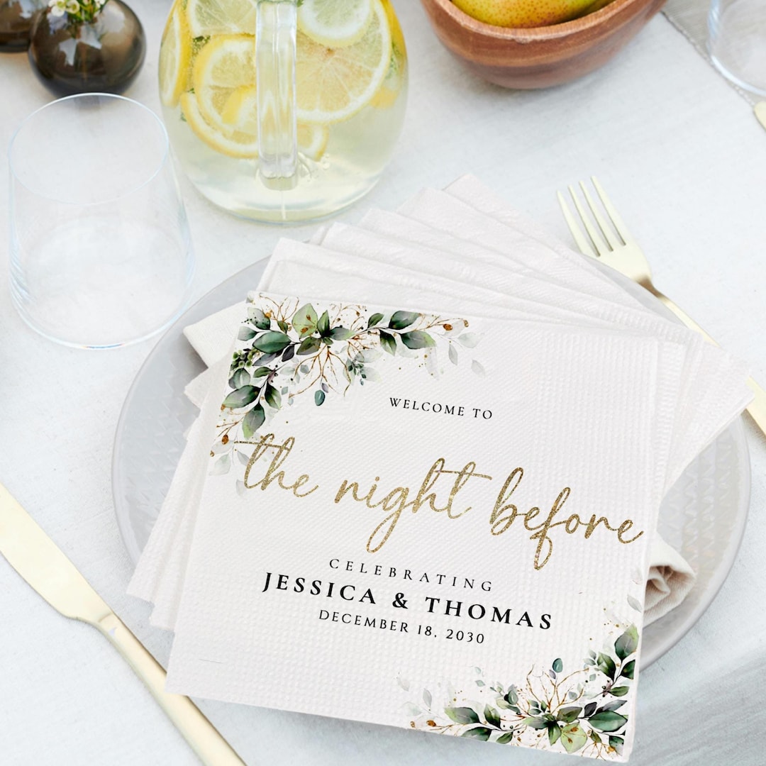 Custom the Night Before Napkins, Rehearsal Dinner Napkins, the Night ...