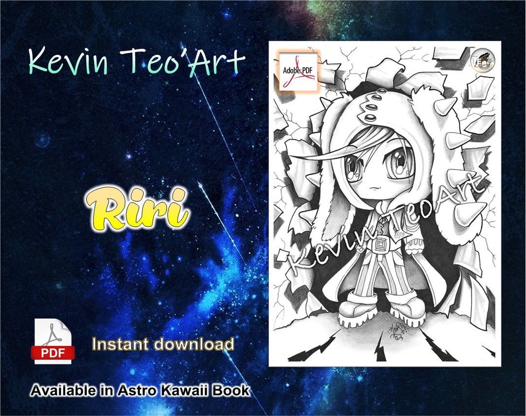 Riri / Kevin Teoart / Coloring Page / Grayscale Illustration / Coloring ...