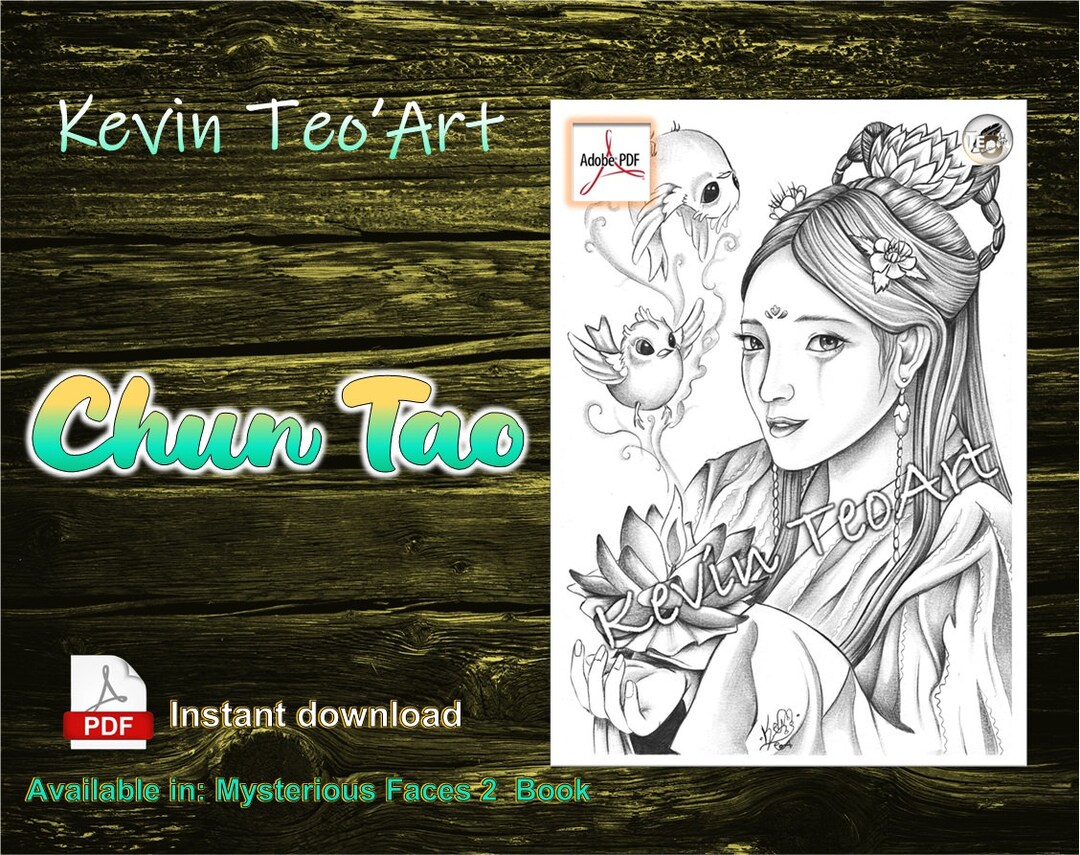 Chun Tao / Kevin Teoart / Coloring Page / Grayscale Illustration ...