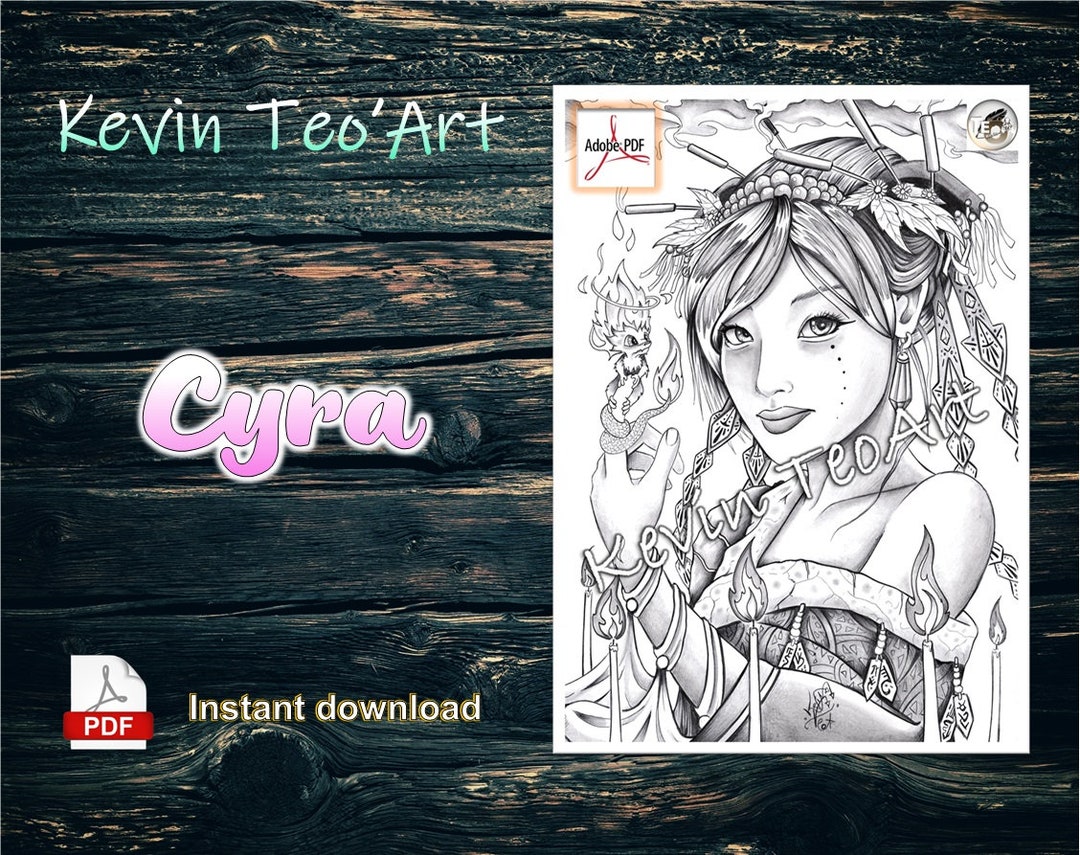 Cyra / Kevin Teoart / Coloring Page / Grayscale Illustration / Coloring ...