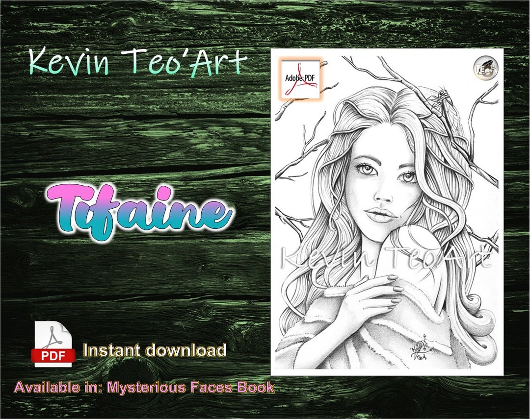 Tifaine / Kevin Teoart / Coloring Page / Grayscale Illustration ...