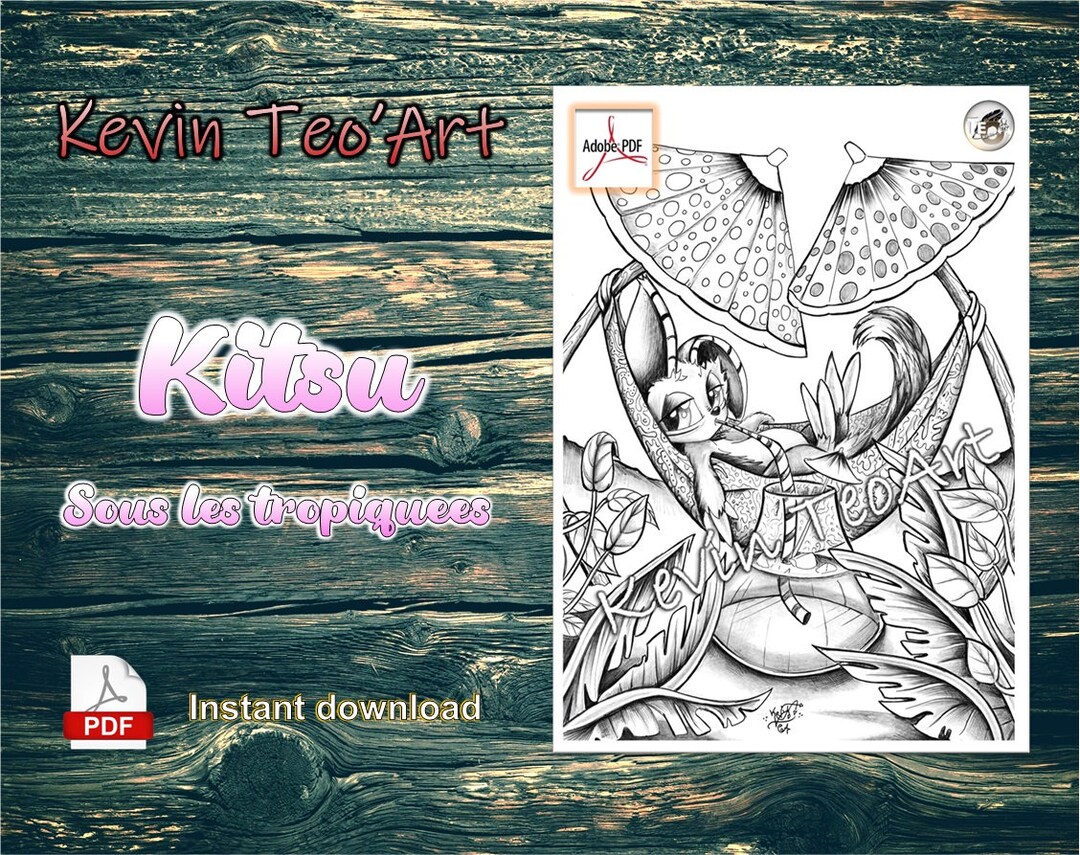 Kitsu in the Tropics Summer Holidays / Kevin Teoart / Coloring Page ...