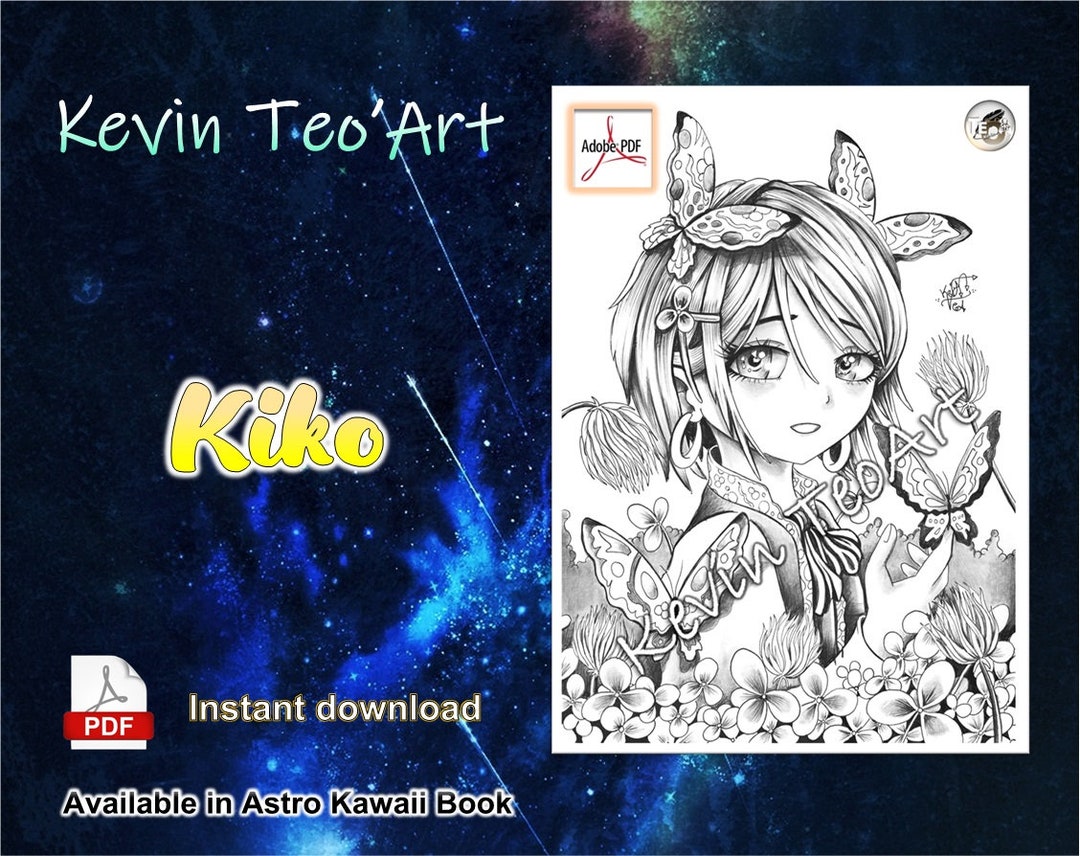 Kiko / Kevin Teoart / Coloring Page / Grayscale Illustration / Coloring ...
