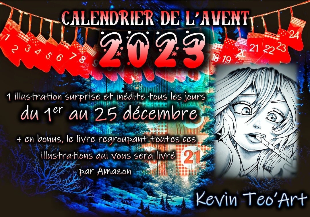 Advent Calendar 2023 / Kevin Teoart / Coloring Page / Greyscale ...