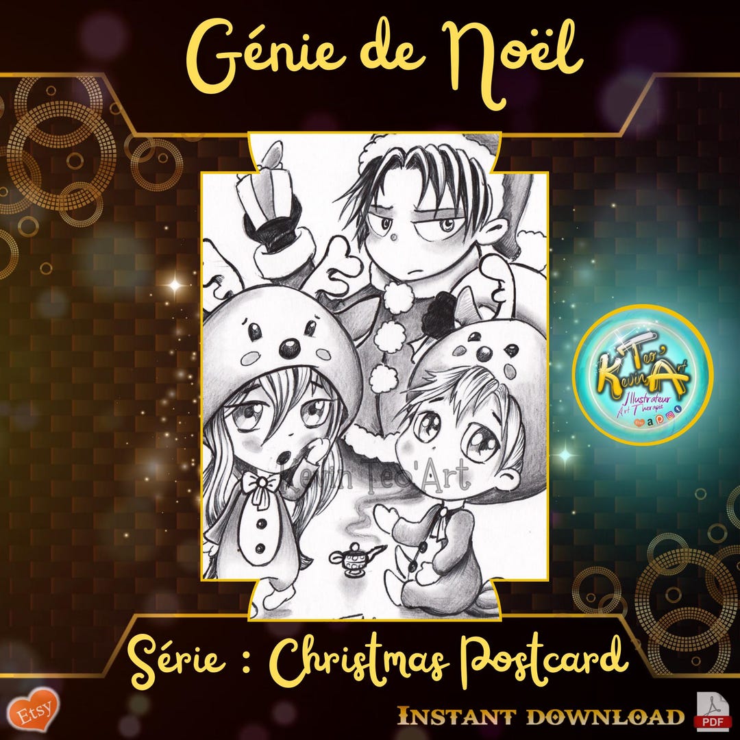 Christmas Genie Advent Postcard - Etsy