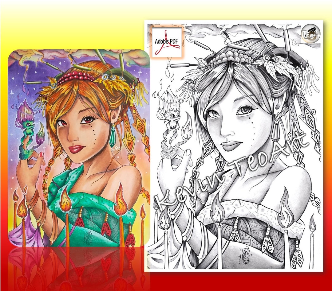 Cyra / Kevin Teoart / Page De Coloriage / Grayscale - Etsy