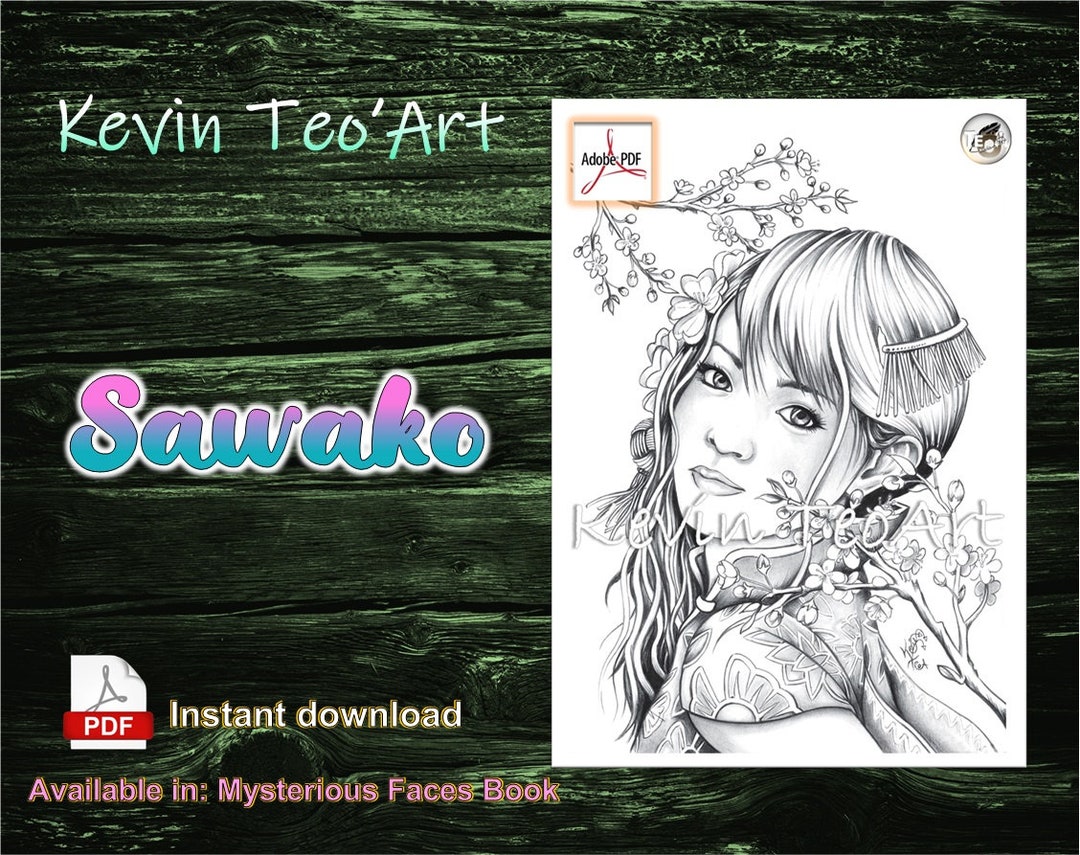 Sawako / Kevin Teoart / Coloring Page / Grayscale Illustration ...